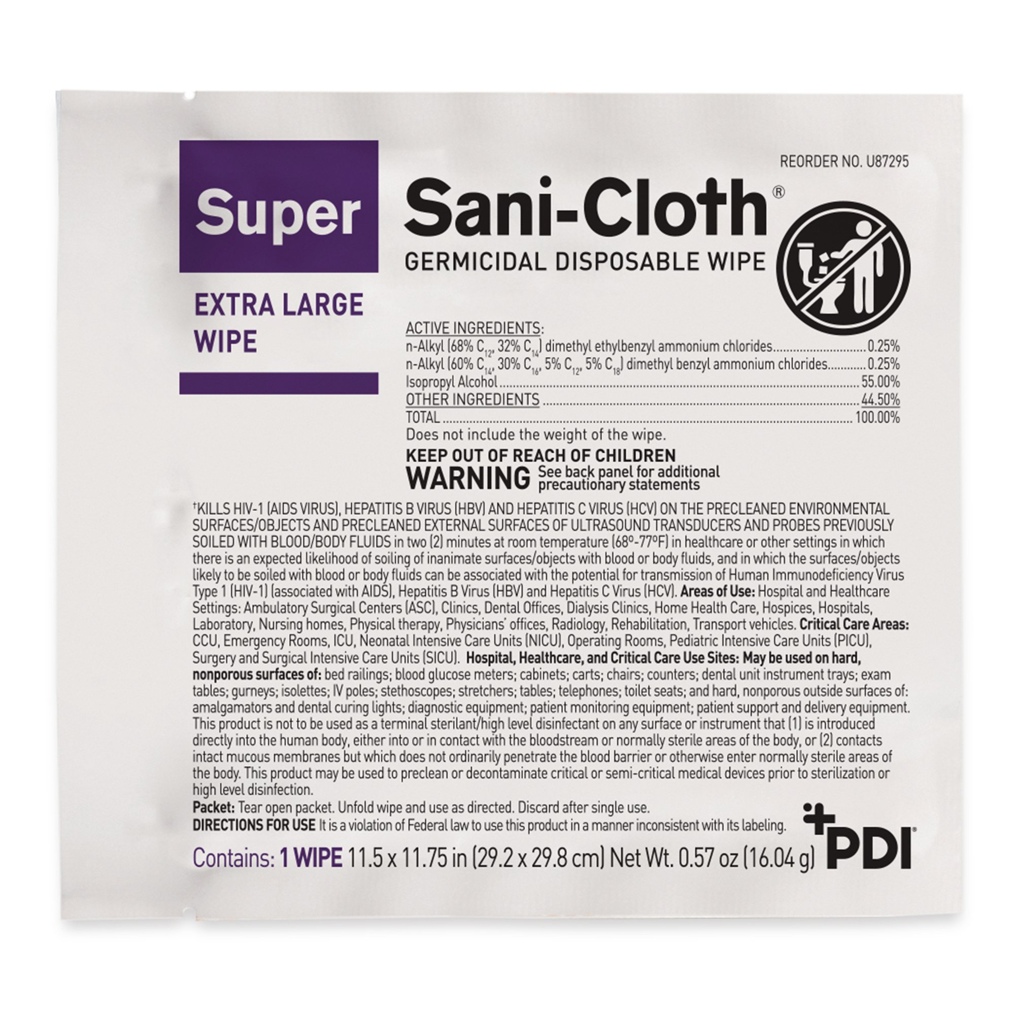 Super Sani-Cloth® Extra Large Germicidal Disinfectant Wipes - 50 Count ...